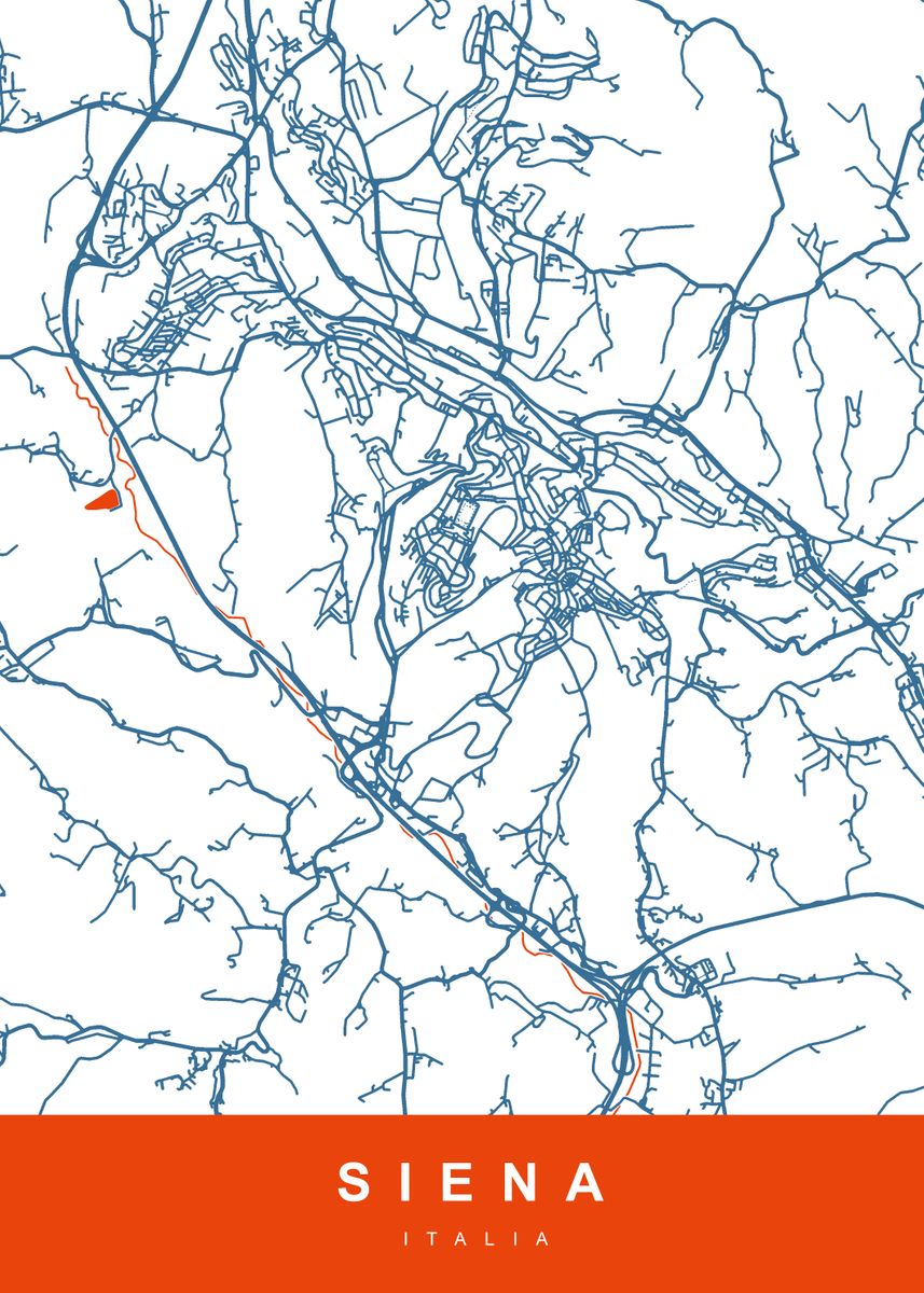 'SIENA City Map ITALY' Poster, picture, metal print, paint by UrbanMaps ...