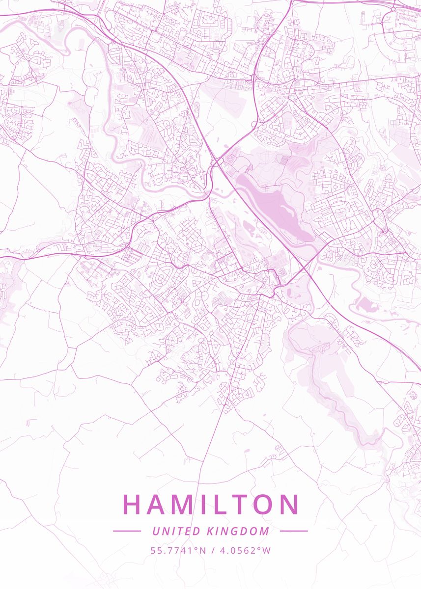 'Hamilton United Kingdom' Poster, picture, metal print, paint by ...