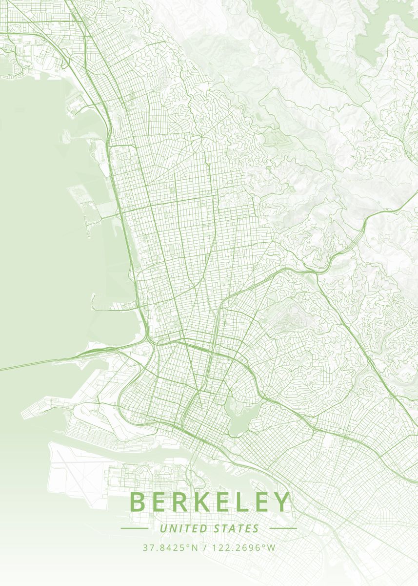 'Berkeley United States' Poster, picture, metal print, paint by ...