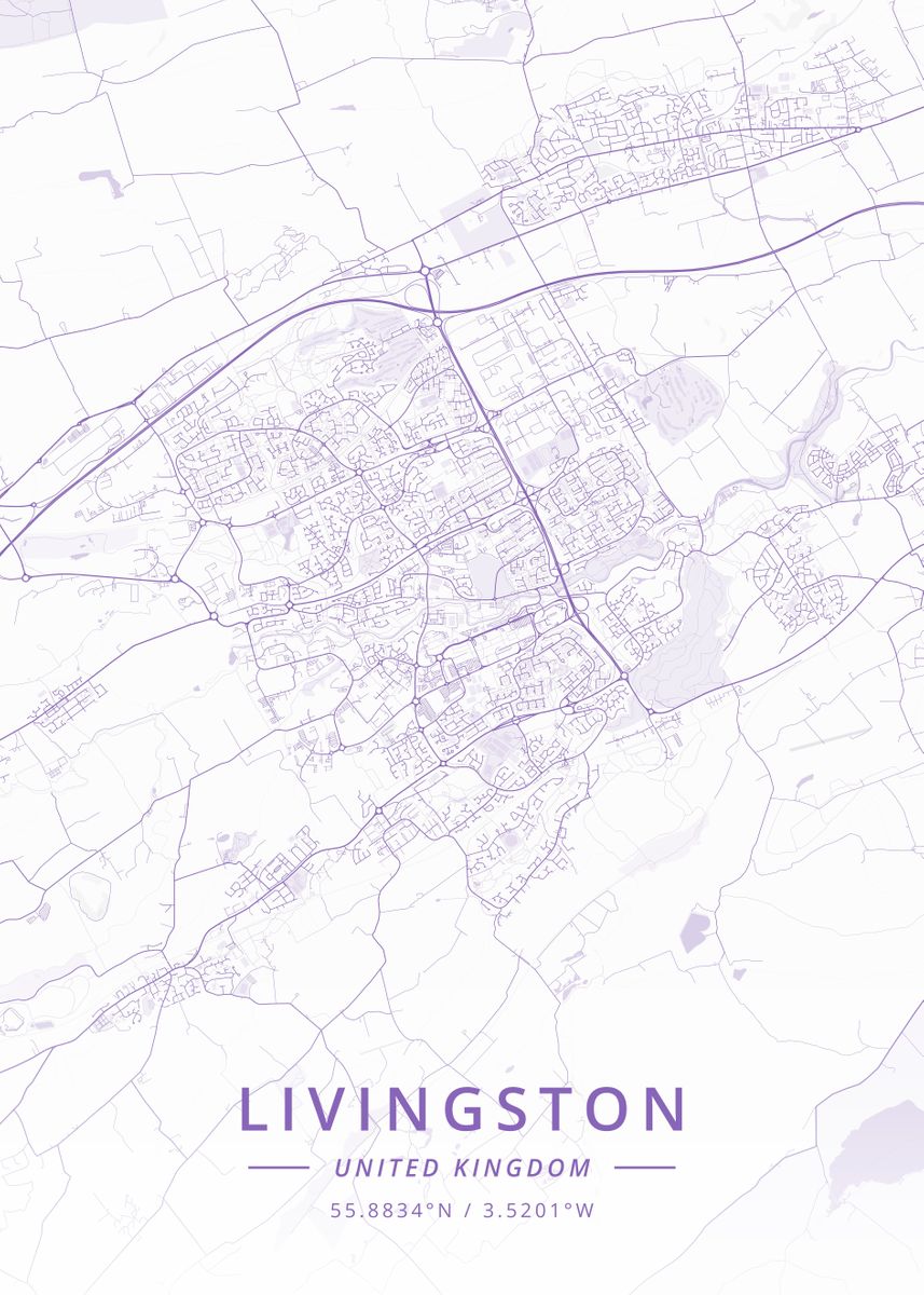'Livingston United Kingdom' Poster, picture, metal print, paint by ...