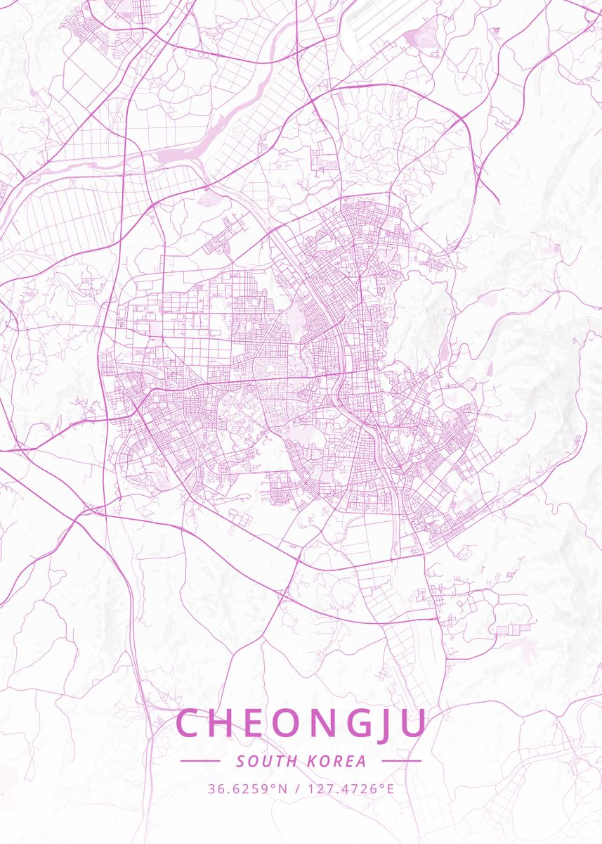 'Cheongju South Korea' Poster, picture, metal print, paint by Designer ...