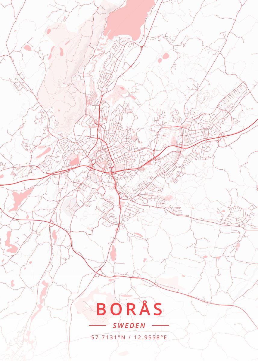 'Boras Sweden' Poster by Designer Map Art | Displate
