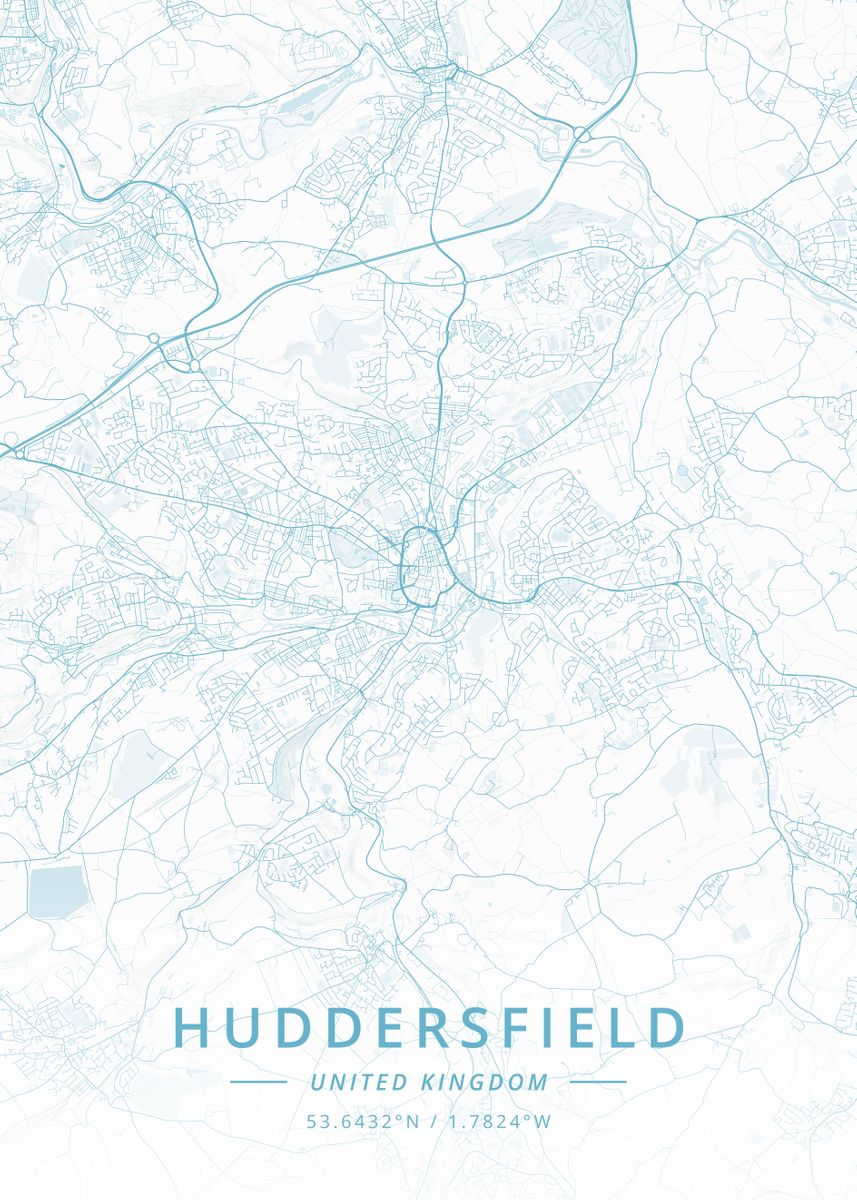 'Huddersfield UK' Poster by Designer Map Art | Displate