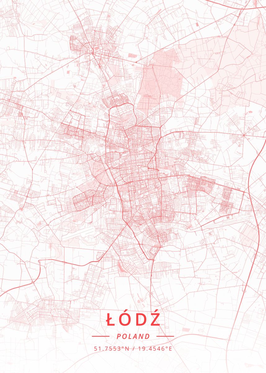 'Lodz Poland' Poster by Designer Map Art | Displate