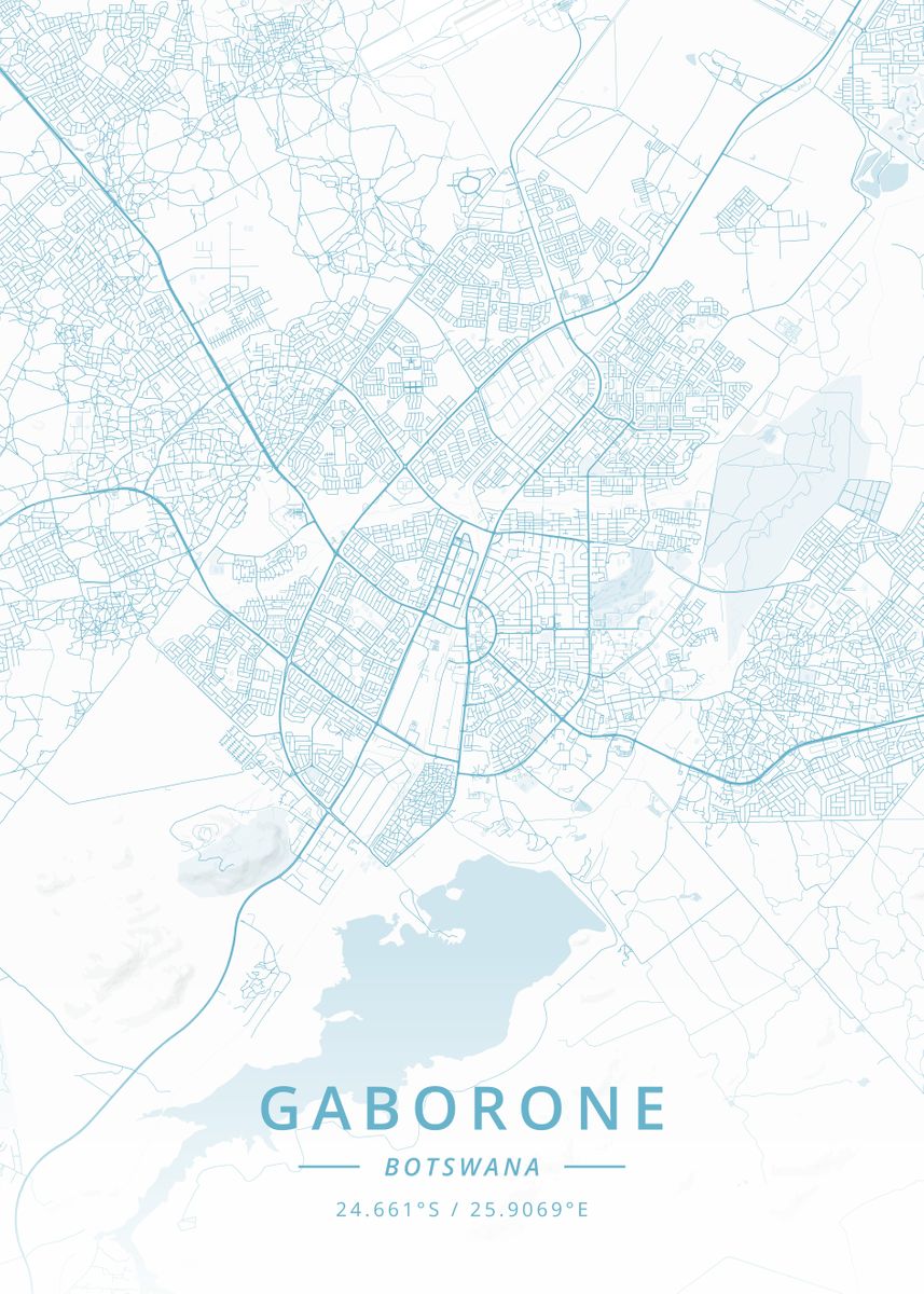 'Gaborone Botswana' Poster by Designer Map Art | Displate