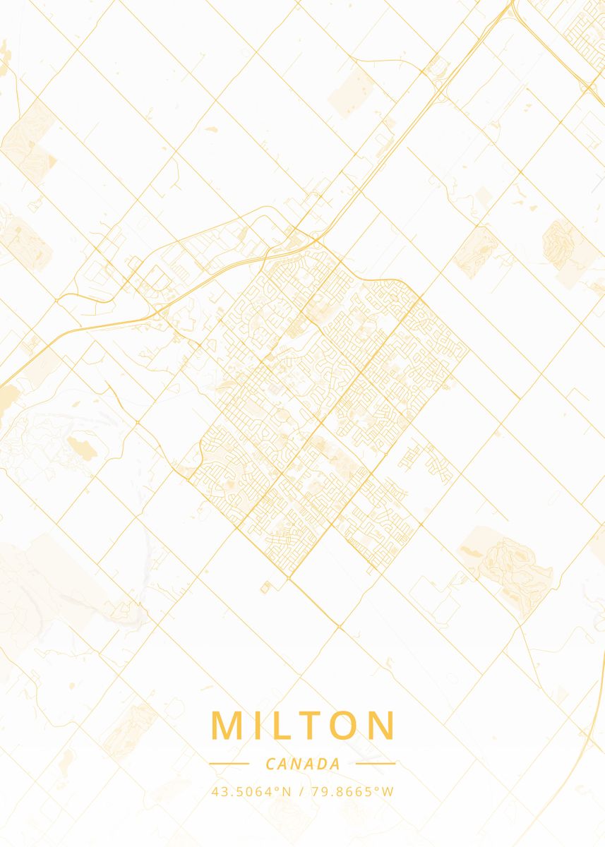 'Milton Canada' Poster, picture, metal print, paint by Designer Map Art ...