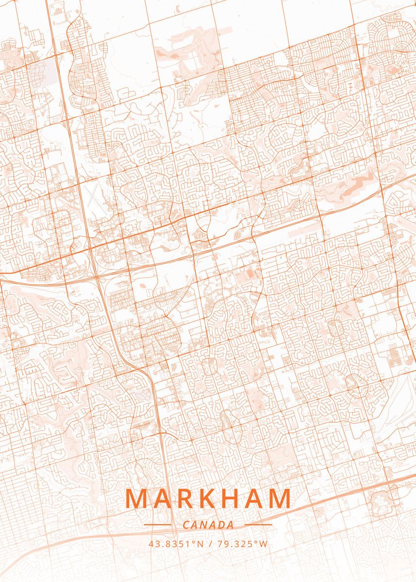 'Markham Canada' Poster, picture, metal print, paint by Designer Map ...