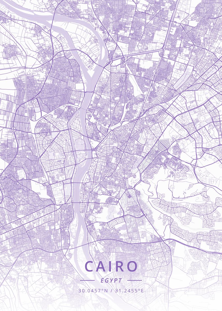 'Cairo Egypt' Poster, picture, metal print, paint by Designer Map Art ...