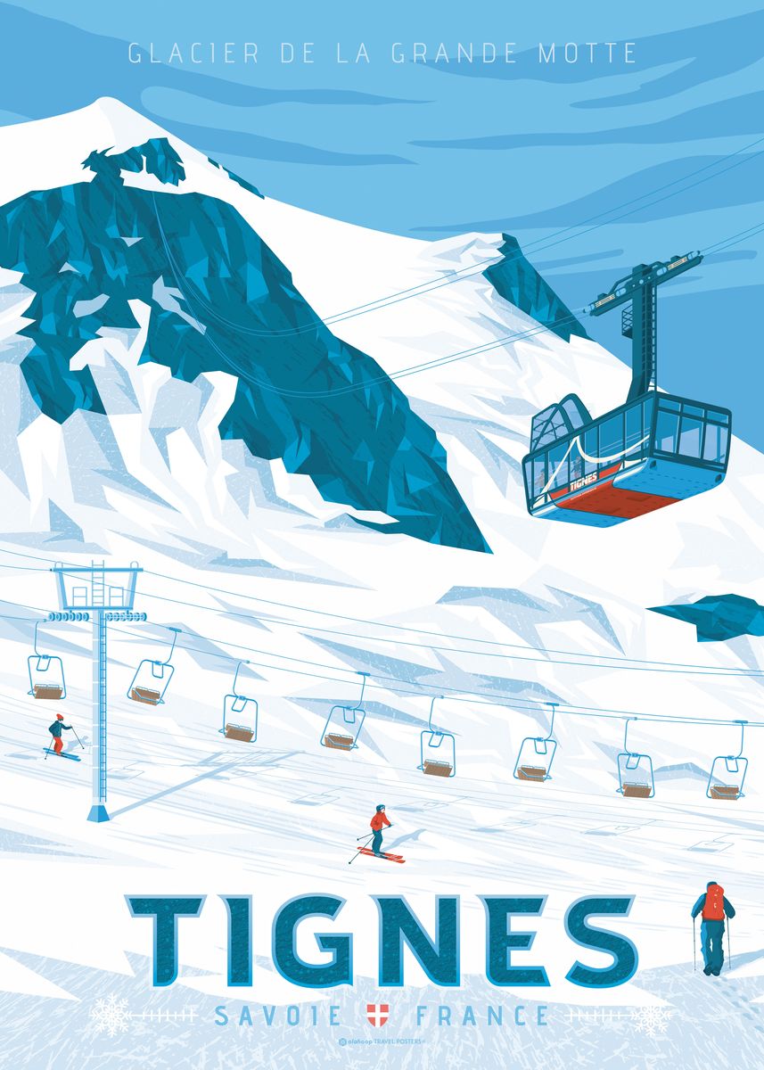 'Tignes Ski Resort Print' Poster, picture, metal print, paint by ...