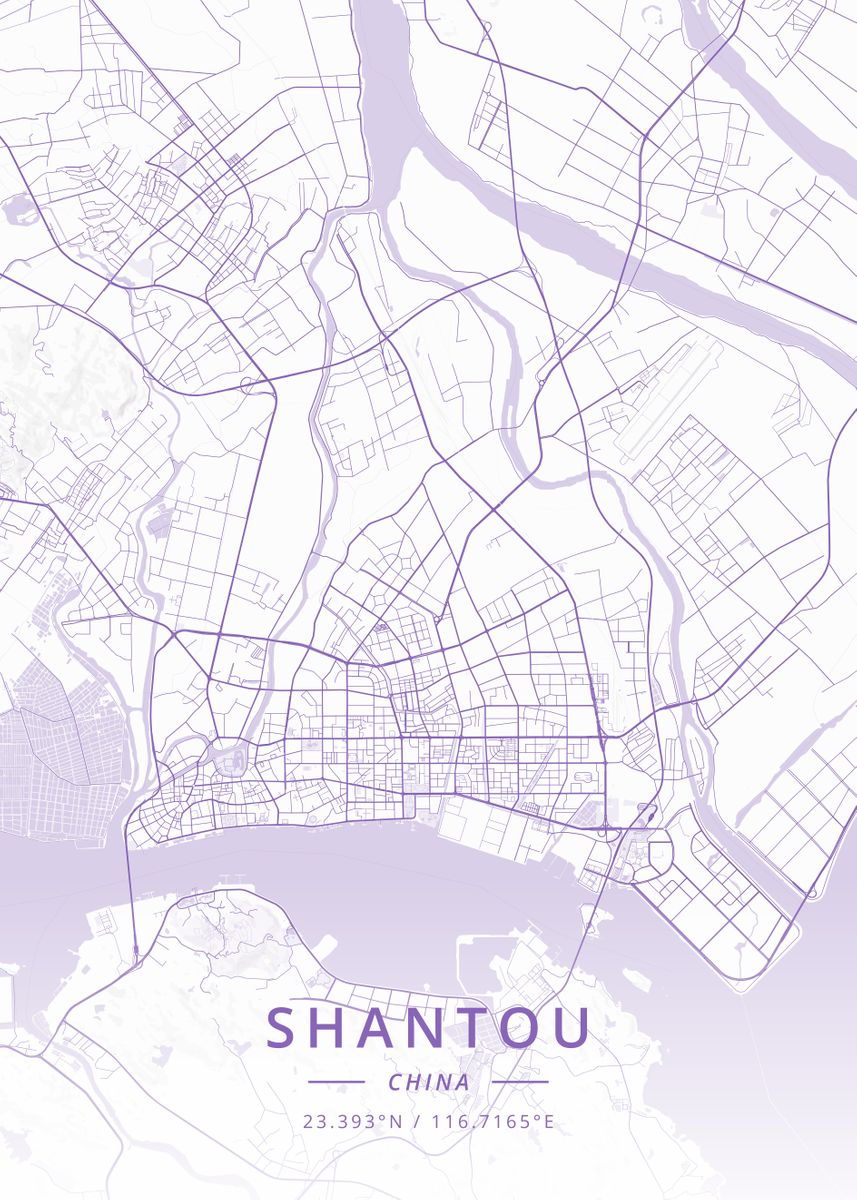 'Shantou China' Poster by Designer Map Art | Displate
