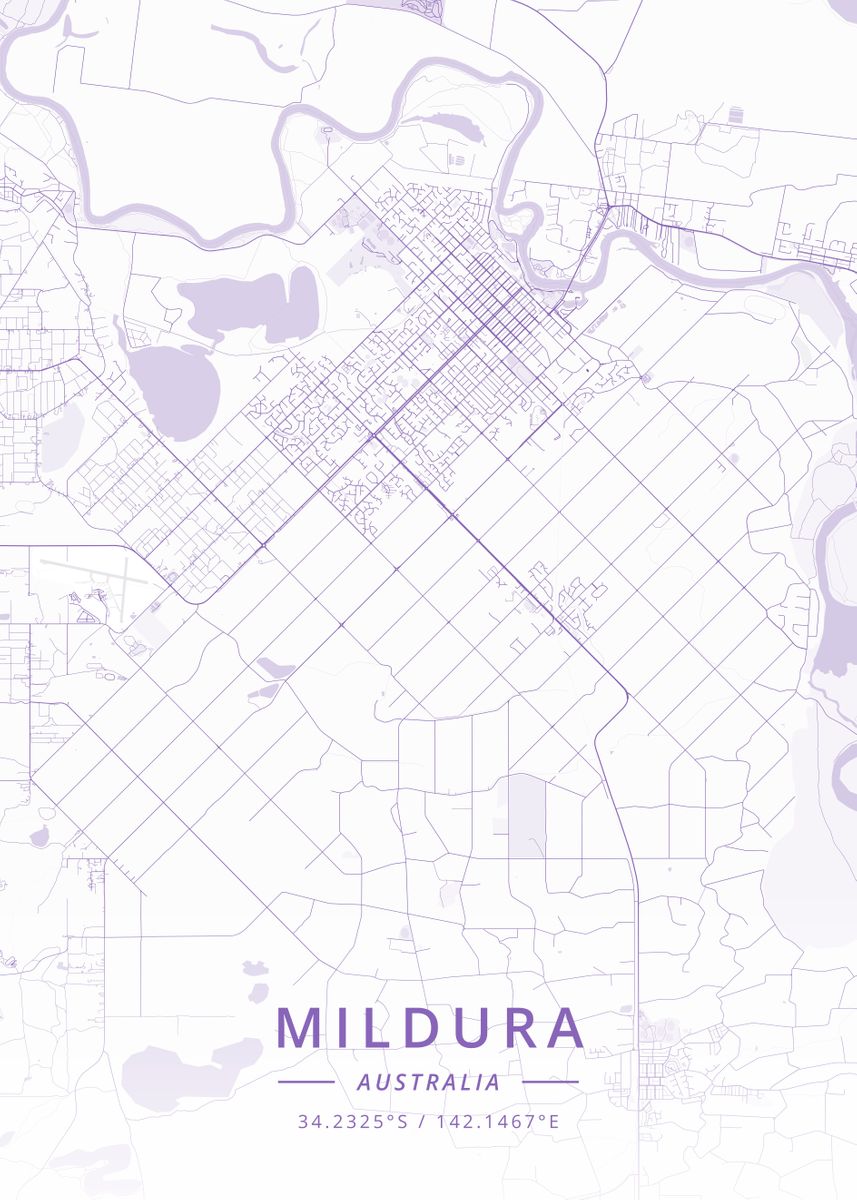 'Mildura Australia' Poster by Designer Map Art | Displate