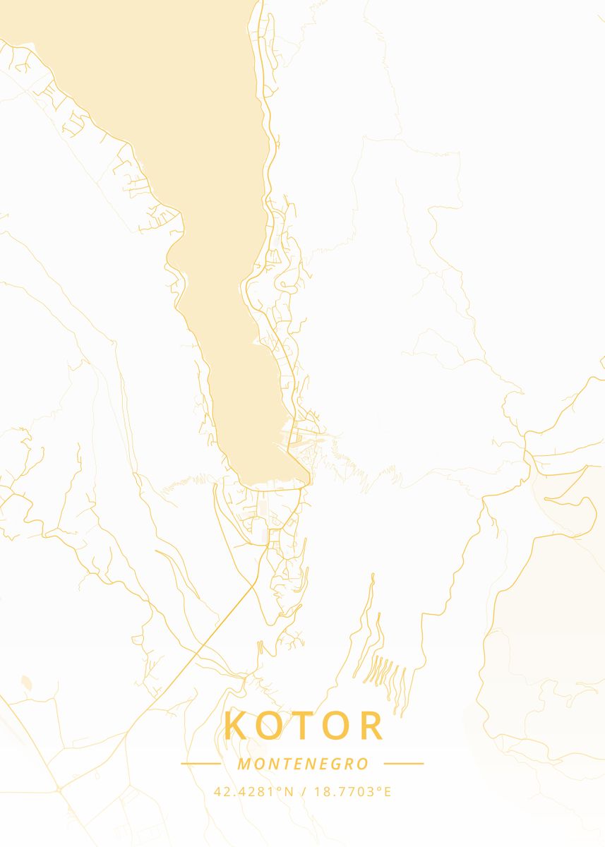 'Kotor Montenegro' Poster by Designer Map Art | Displate