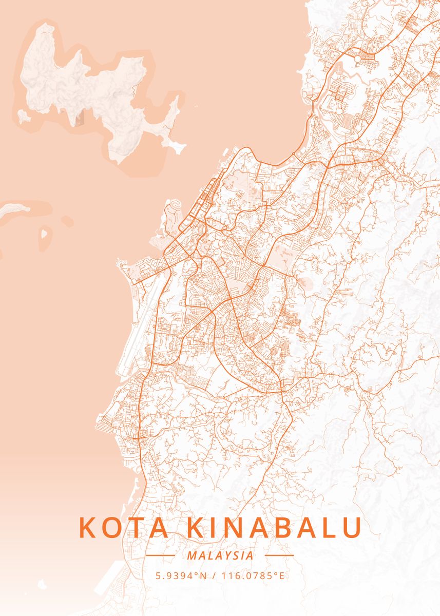 'Kota Kinabalu Malaysia' Poster, picture, metal print, paint by ...