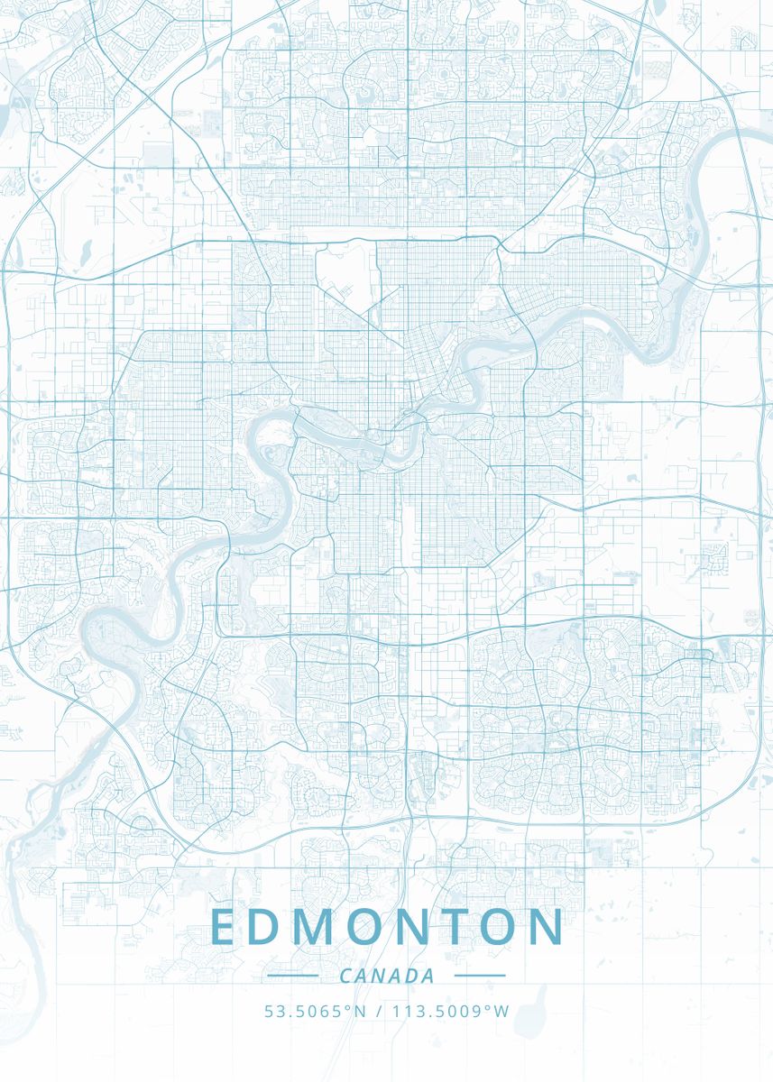 'Edmonton Canada' Poster, picture, metal print, paint by Designer Map ...