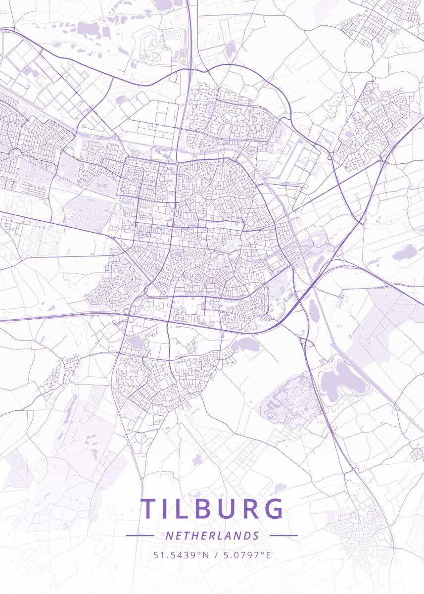 'Tilburg Netherlands' Poster by Designer Map Art | Displate