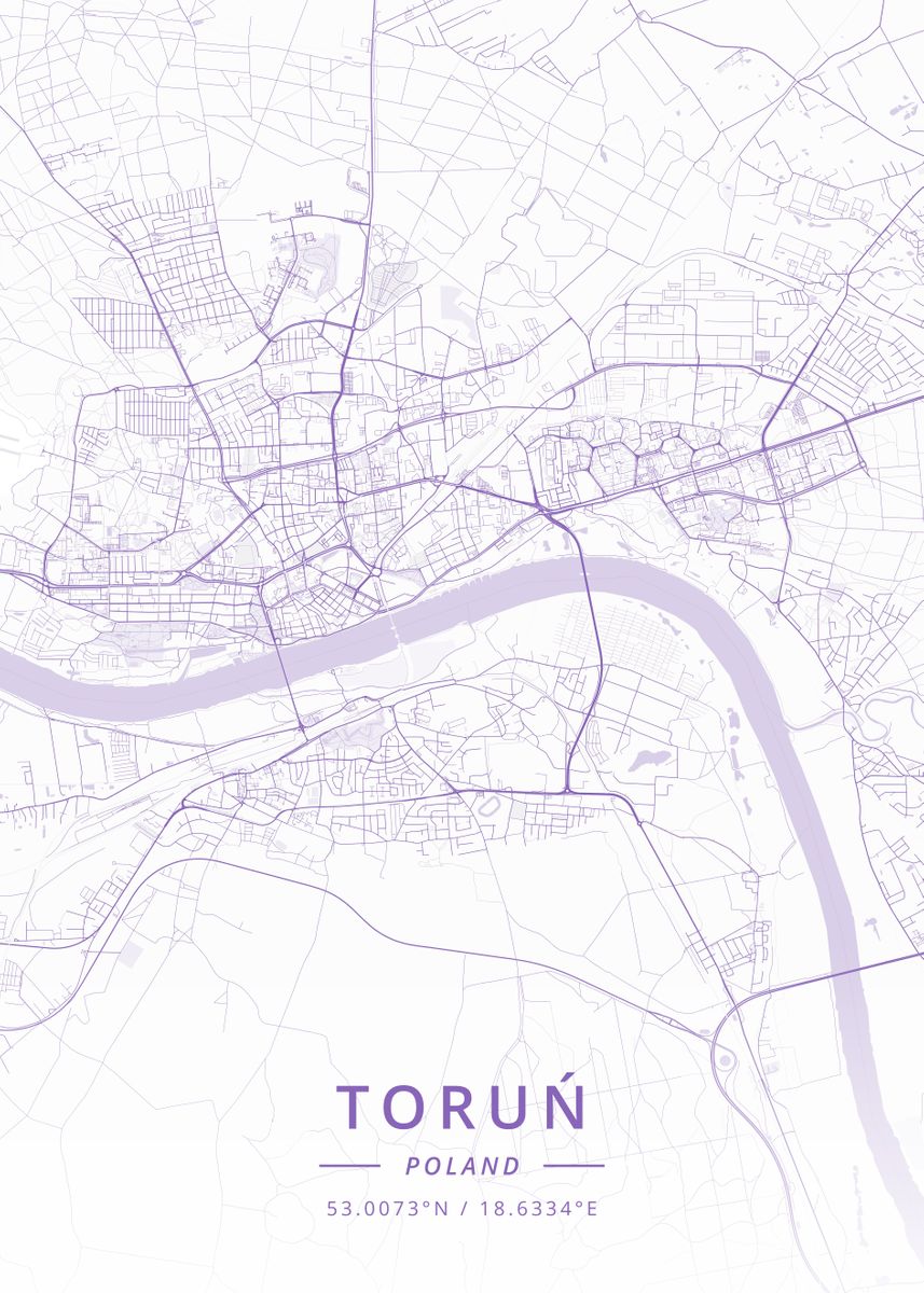 'Torun Poland' Poster by Designer Map Art | Displate
