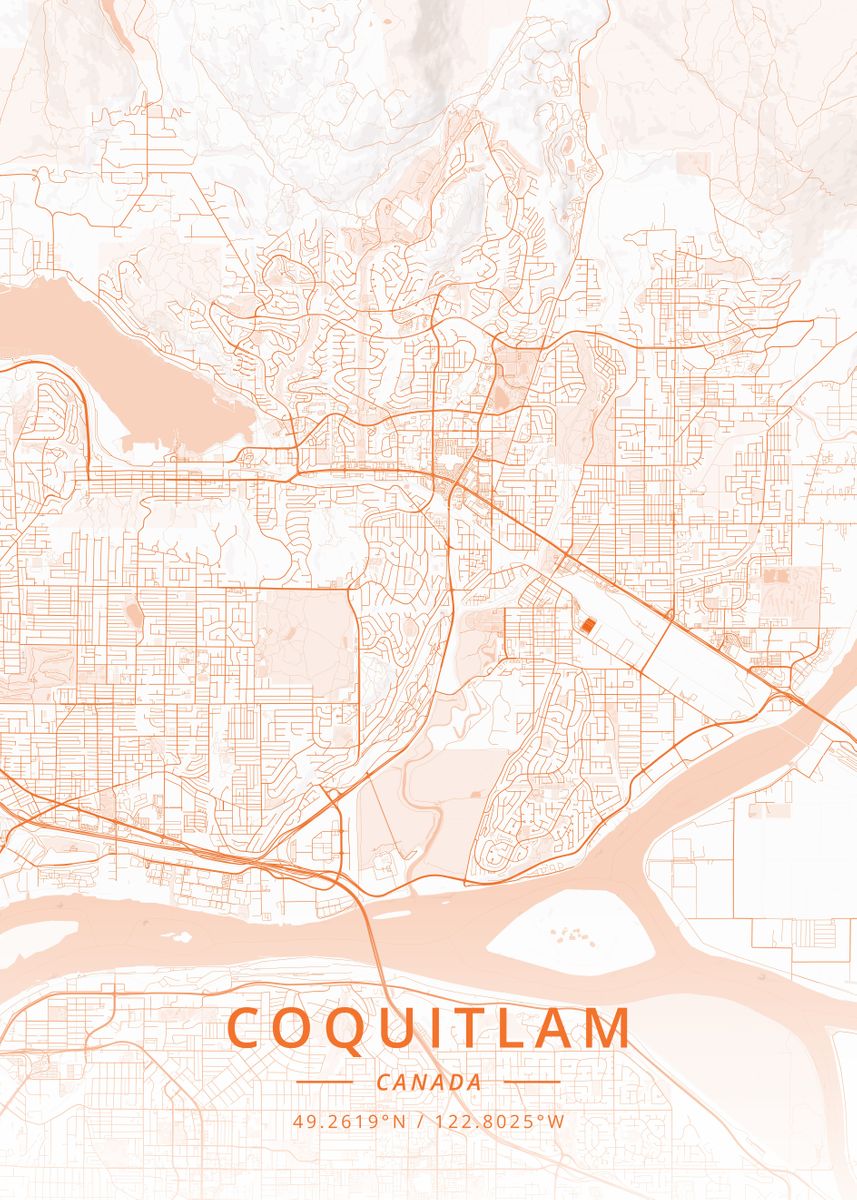 'Coquitlam Canada' Poster by Designer Map Art | Displate