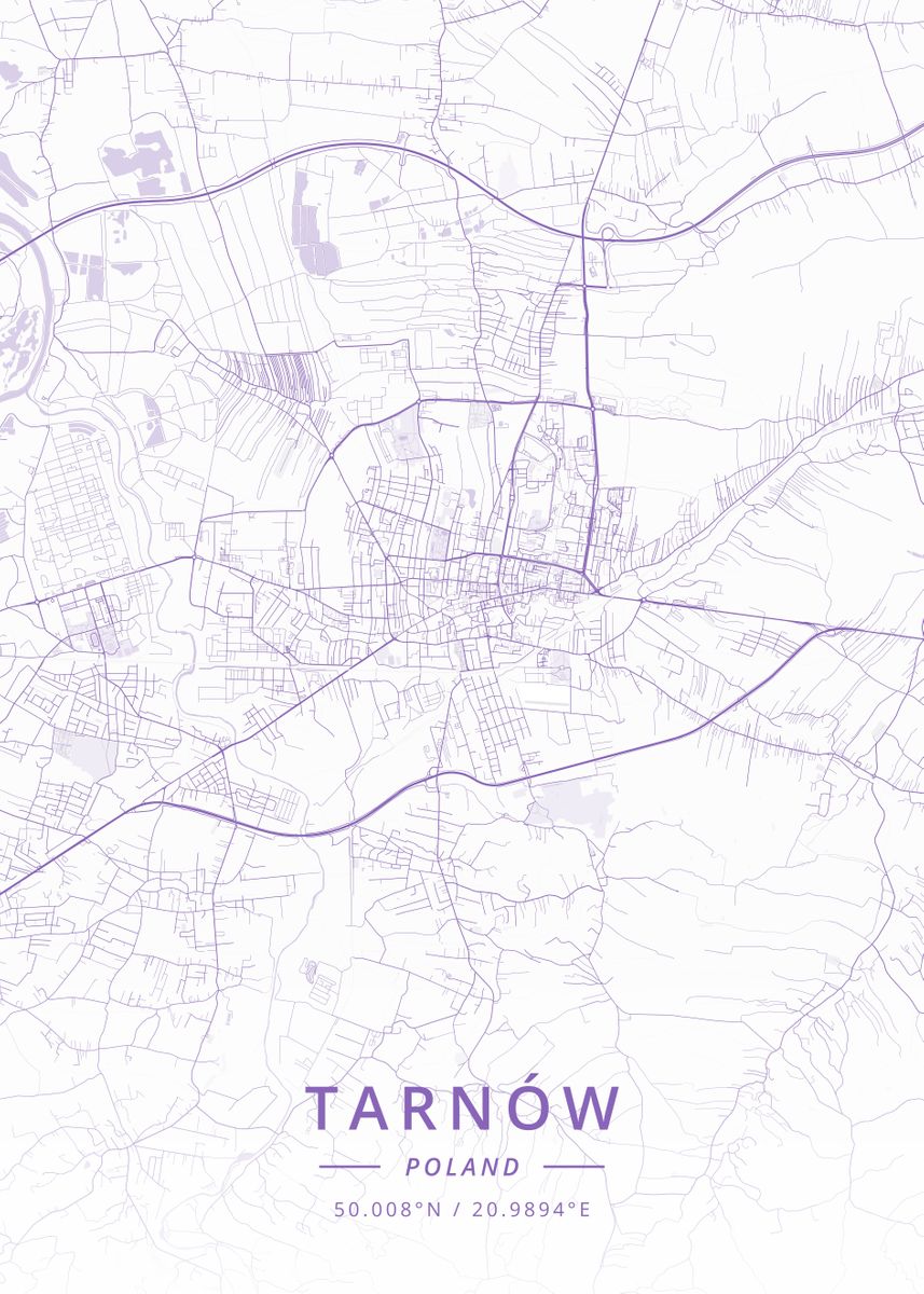 'Tarnow Poland' Poster, picture, metal print, paint by Designer Map Art ...