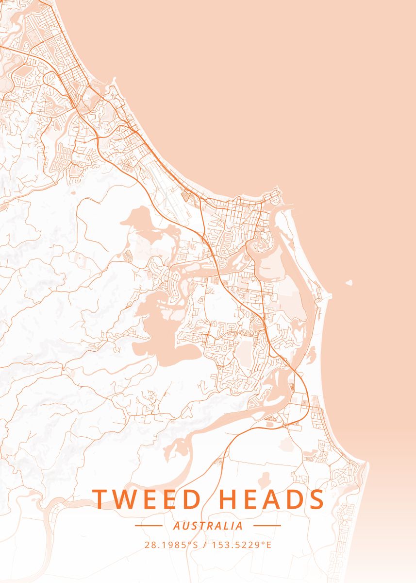 'Tweed Heads Australia' Poster by Designer Map Art | Displate