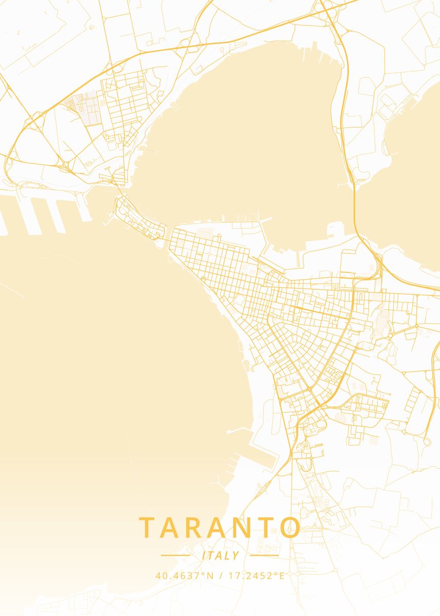 'Taranto Italy' Poster by Designer Map Art | Displate