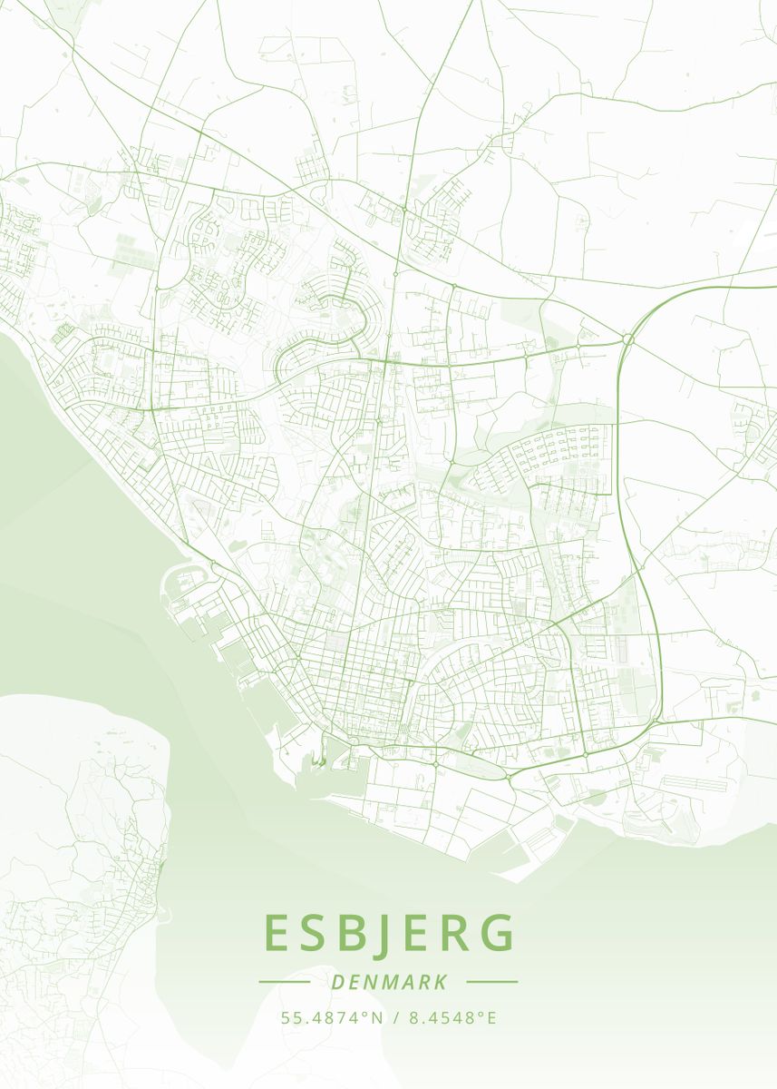 'Esbjerg Denmark' Poster by Designer Map Art | Displate