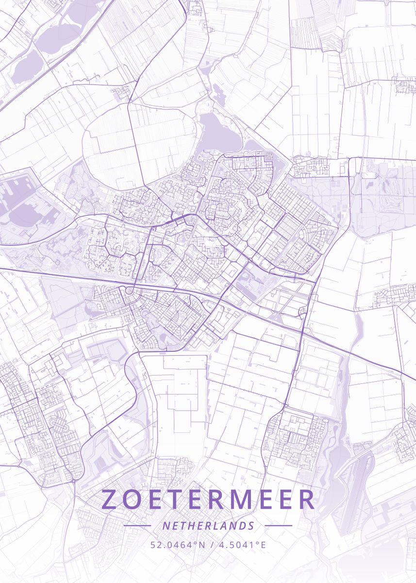 'Zoetermeer Netherlands' Poster by Designer Map Art | Displate