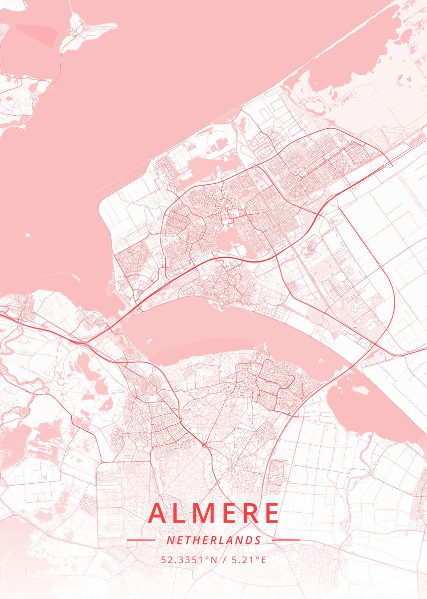 'Almere Netherlands' Poster, picture, metal print, paint by Designer ...