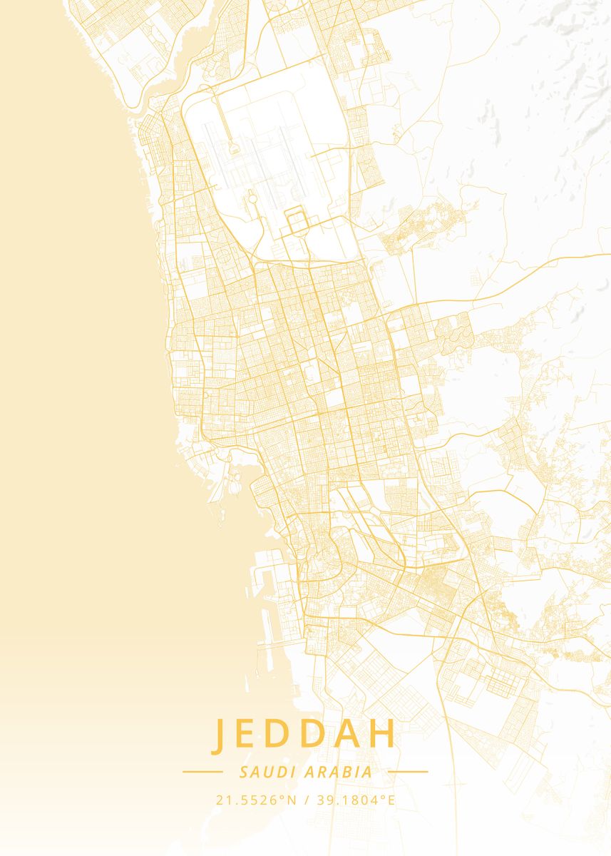 'Jeddah Saudi Arabia' Poster by Designer Map Art | Displate