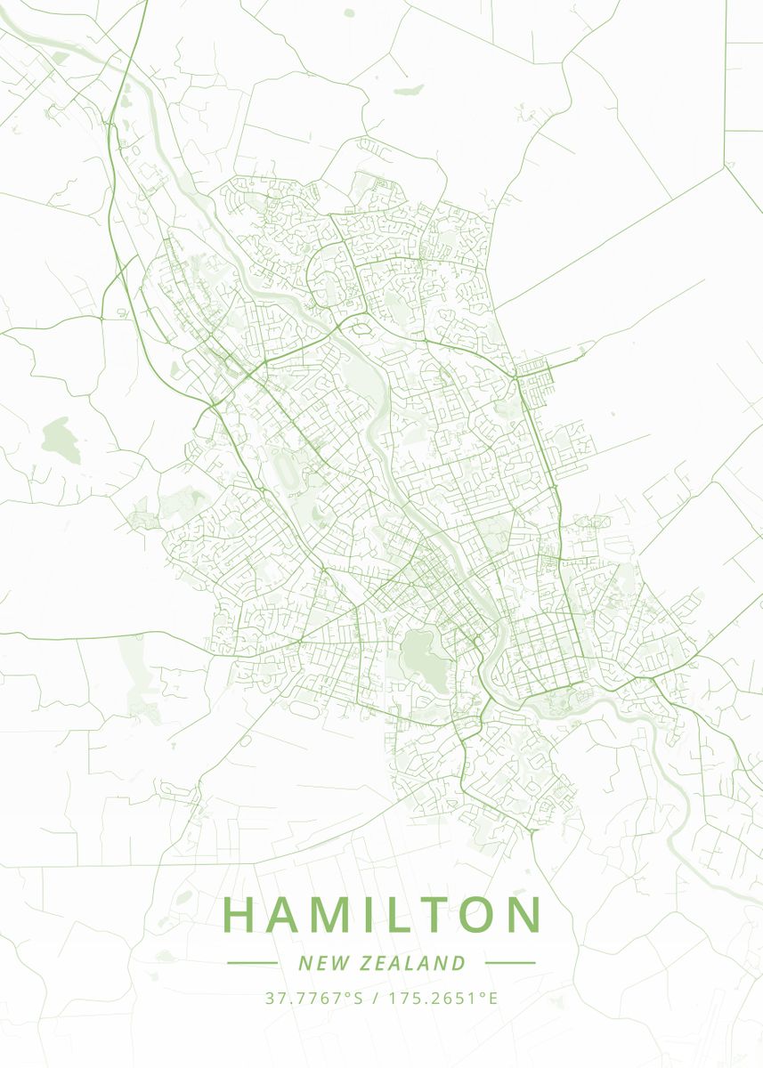 'Hamilton New Zealand' Poster, picture, metal print, paint by Designer ...