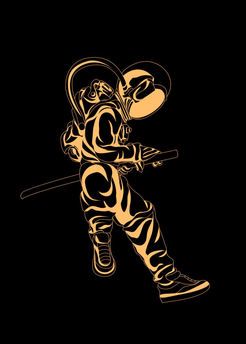 'Samurai Astronaut' Poster by CaptiveArtDesigns | Displate