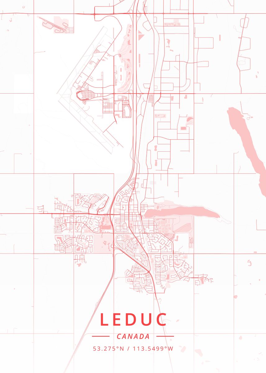 'Leduc Canada' Poster, picture, metal print, paint by Designer Map Art ...