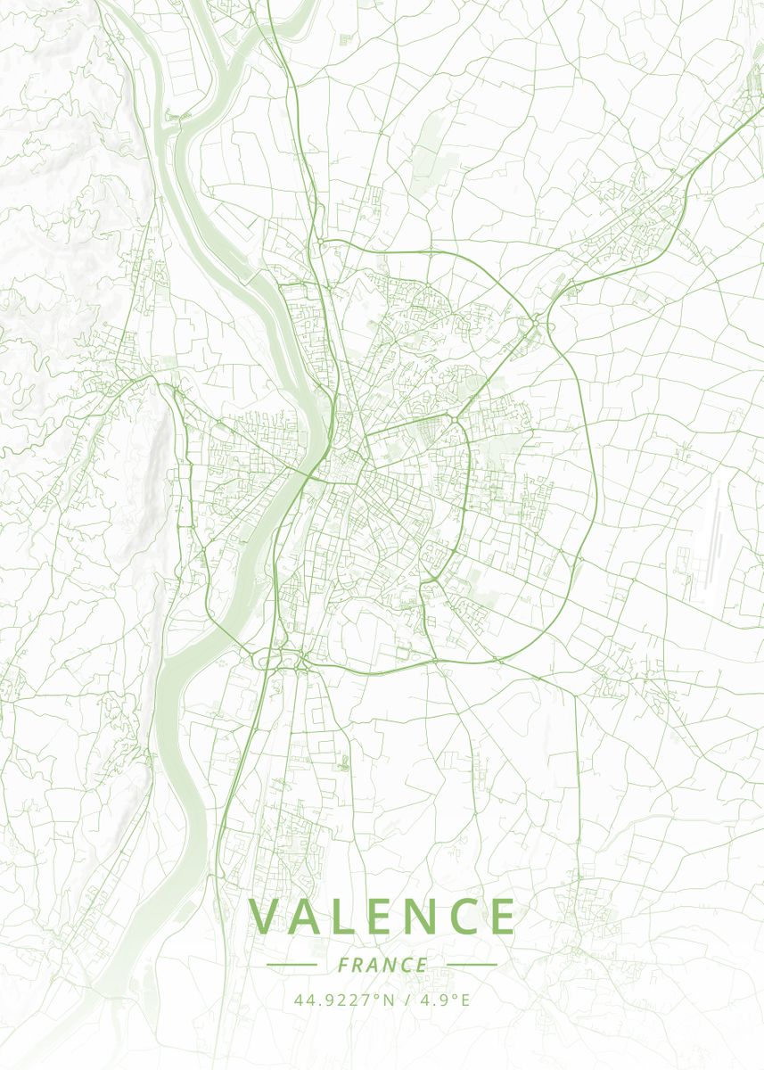 'Valence France' Poster by Designer Map Art | Displate