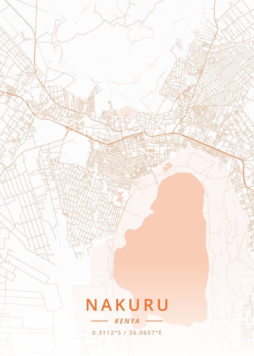 'Nakuru Kenya' Poster by Designer Map Art | Displate