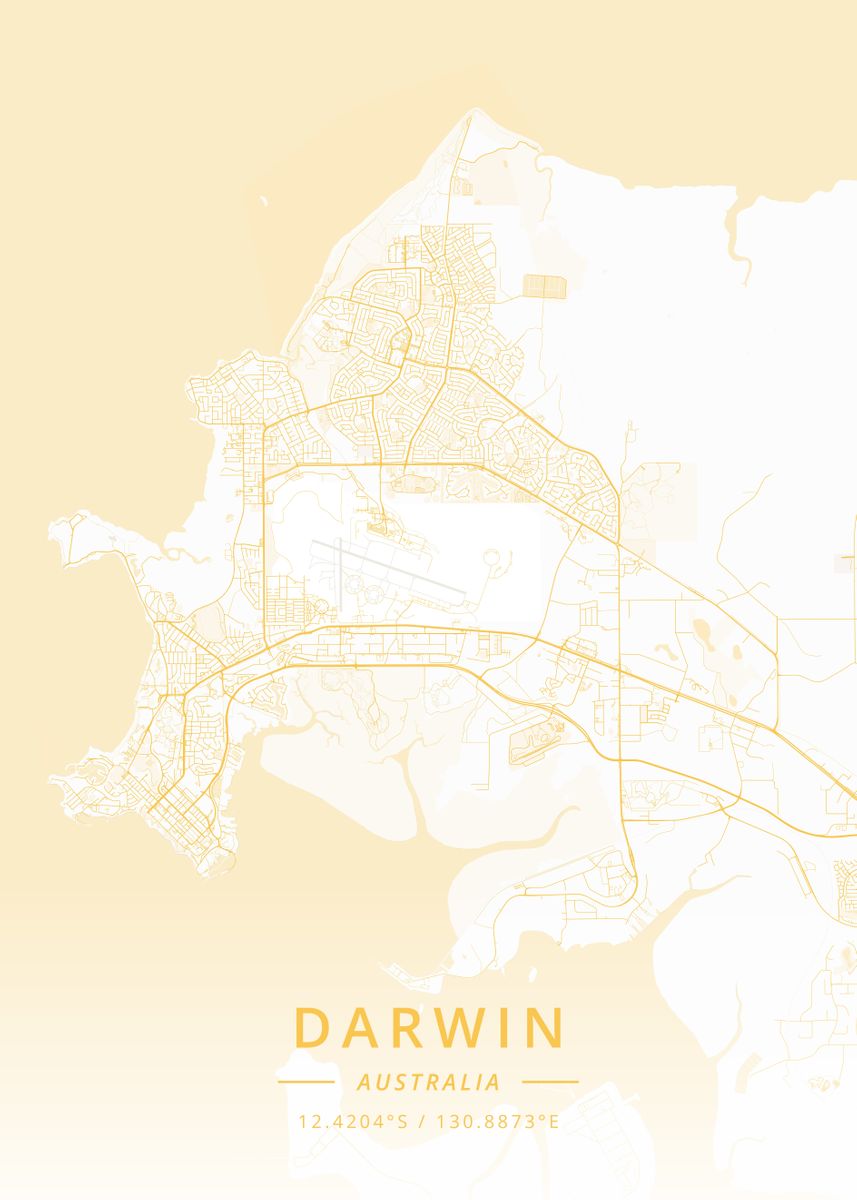 'Darwin Australia' Poster by Designer Map Art | Displate