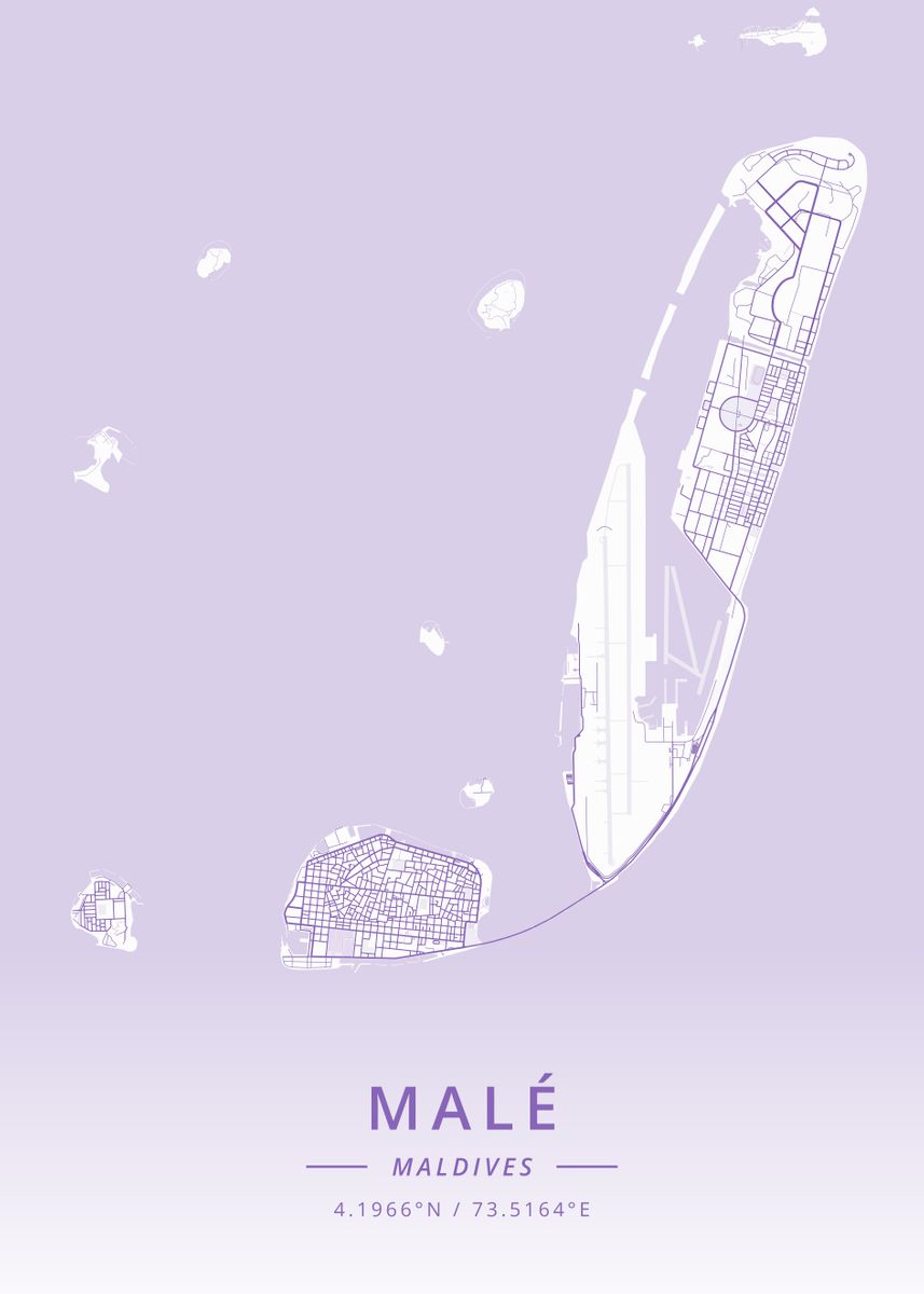 'Male Maldives' Poster by Designer Map Art | Displate