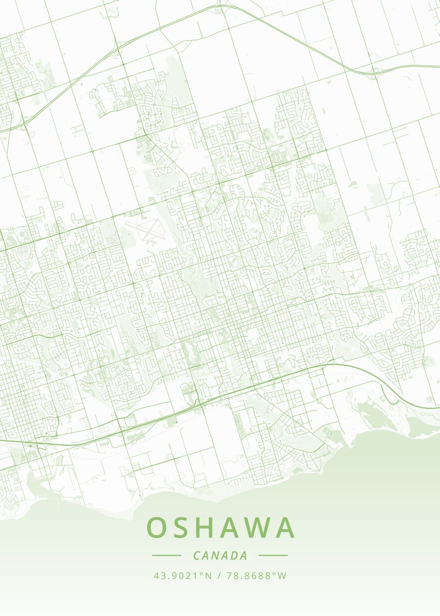 'Oshawa Canada' Poster by Designer Map Art | Displate