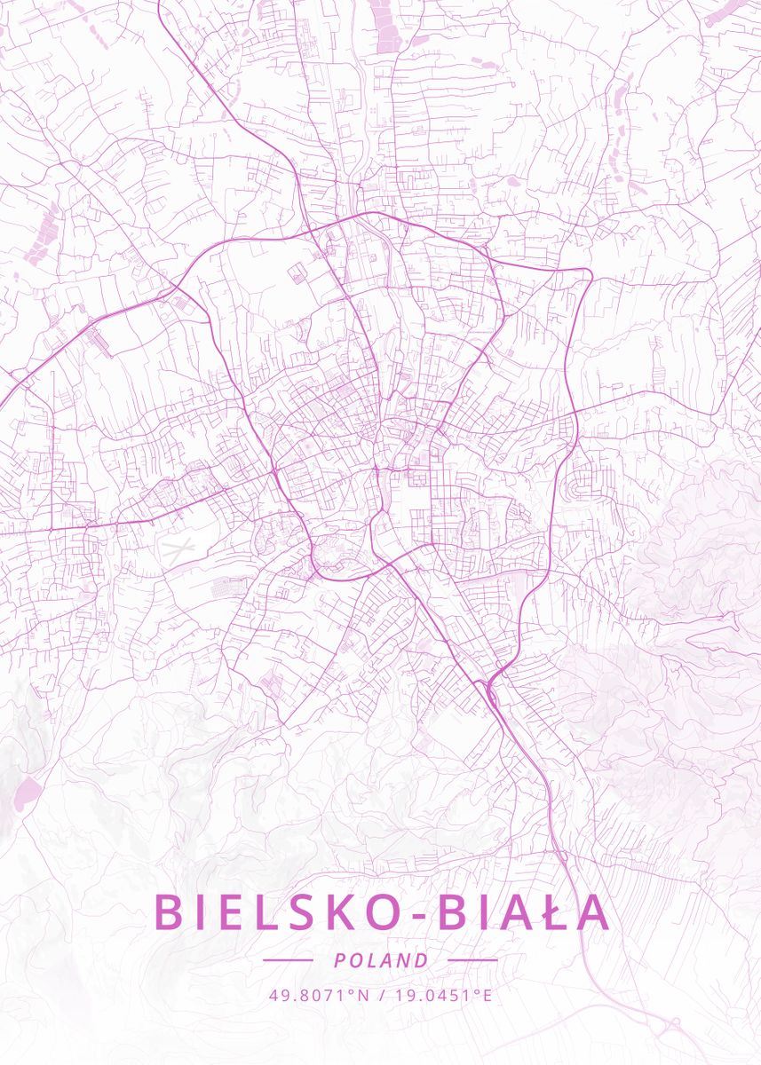 'BielskoBiala Poland' Poster, picture, metal print, paint by Designer ...
