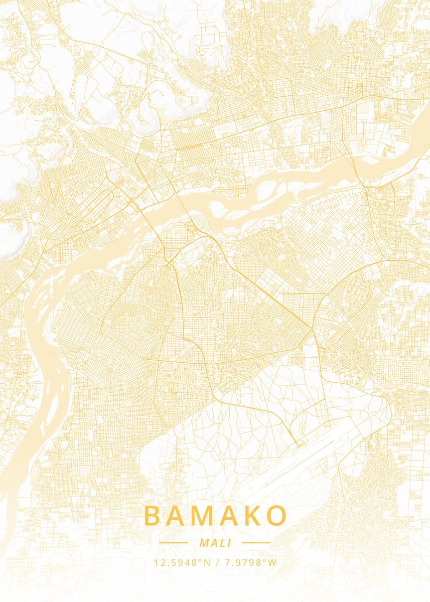 'Bamako Mali' Poster by Designer Map Art | Displate