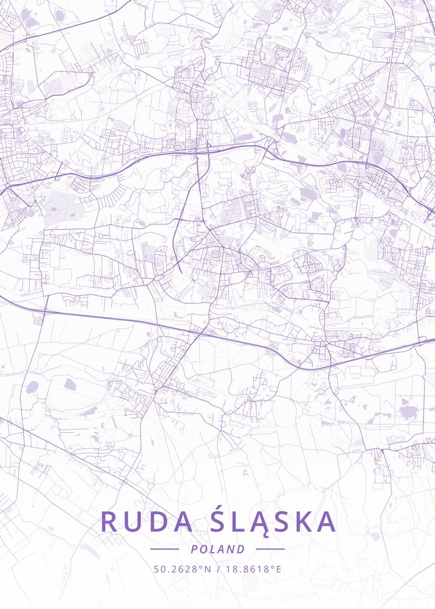 'Ruda Slaska Poland' Poster by Designer Map Art | Displate