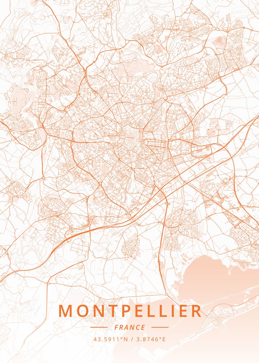 'Montpellier France' Poster, picture, metal print, paint by Designer ...