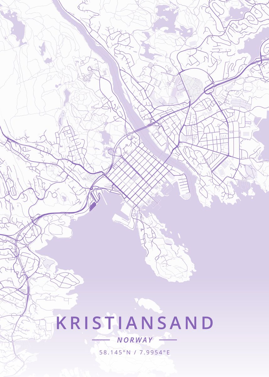 'Kristiansand Norway' Poster by Designer Map Art | Displate