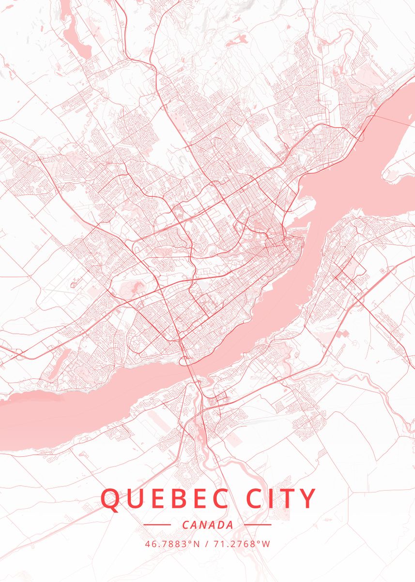 'Quebec City Canada' Poster by Designer Map Art | Displate