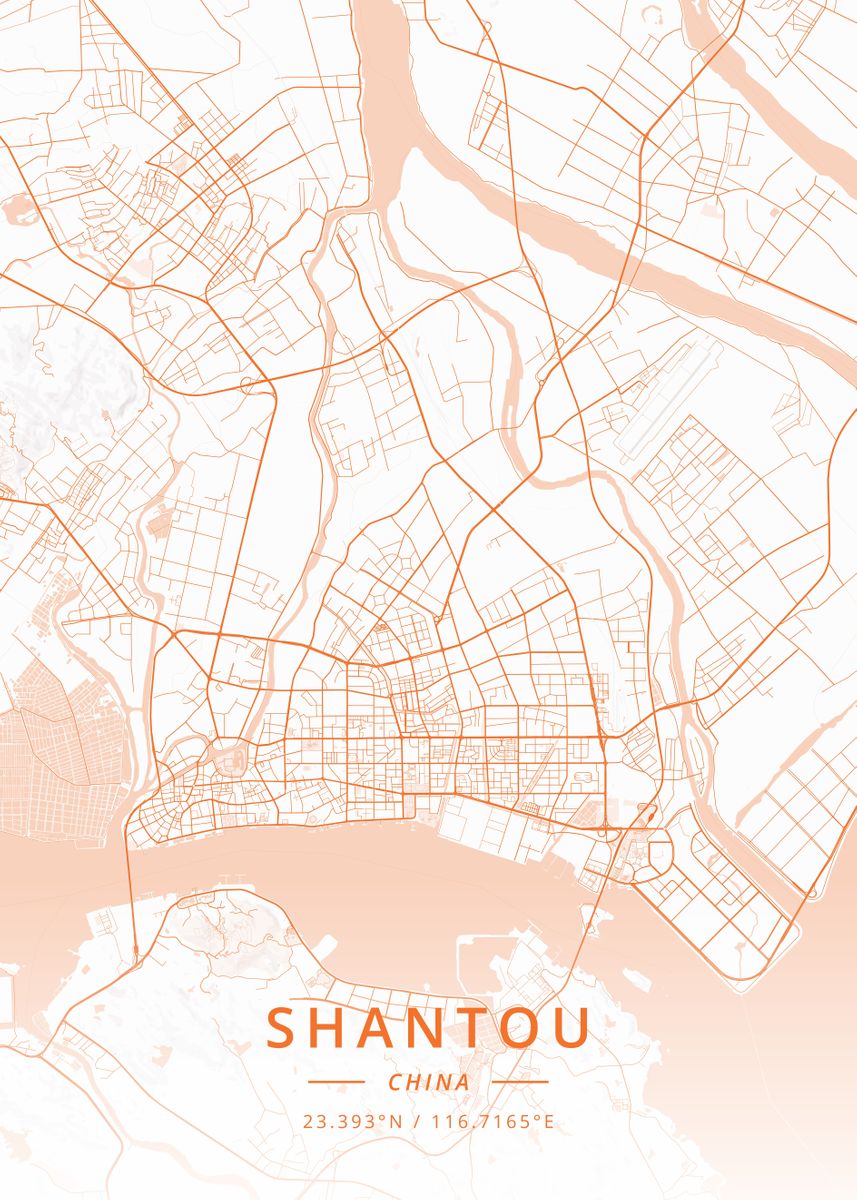 'Shantou China' Poster by Designer Map Art | Displate
