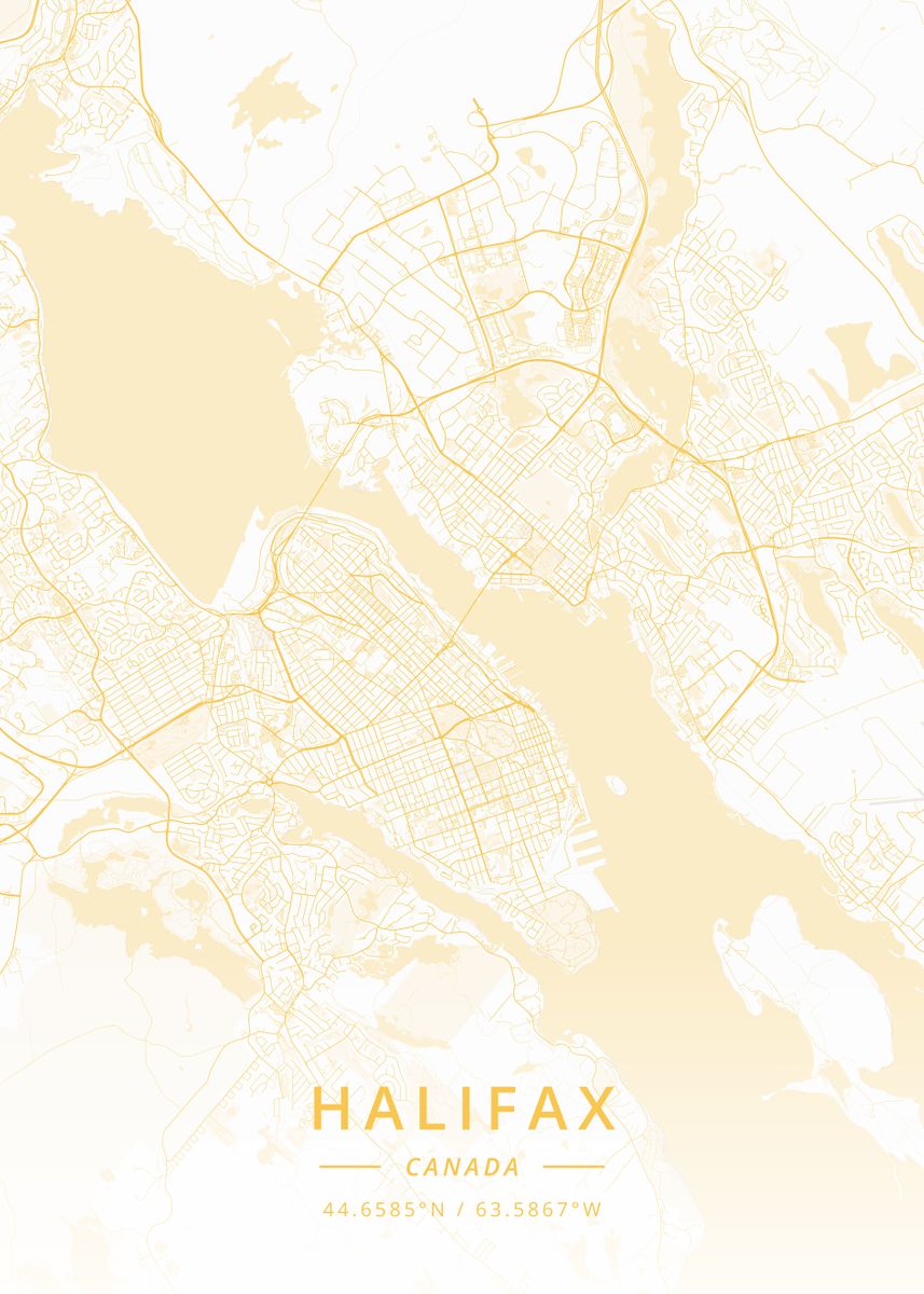 'Halifax Canada' Poster, picture, metal print, paint by Designer Map ...
