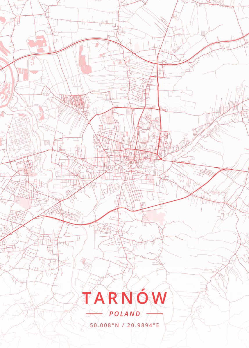 'Tarnow Poland' Poster, picture, metal print, paint by Designer Map Art ...