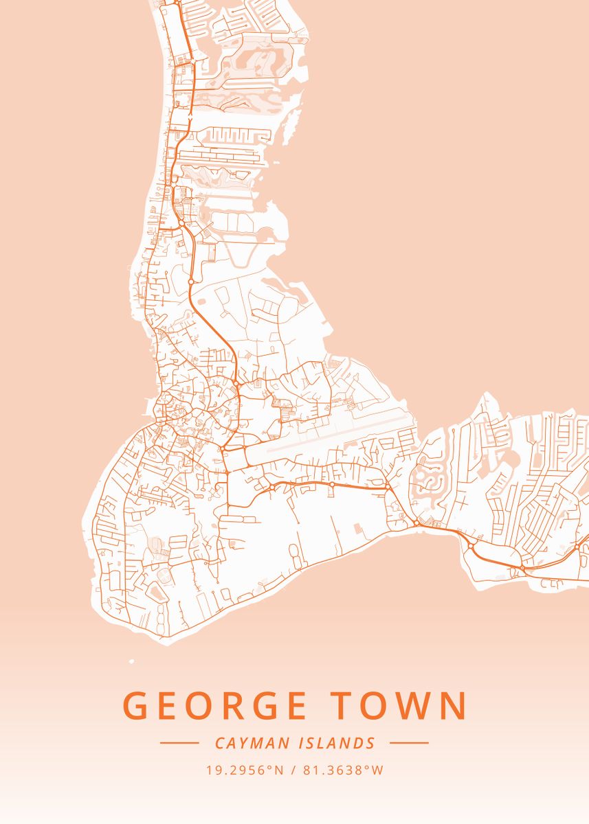 'George Town Cayman Islands' Poster by Designer Map Art | Displate