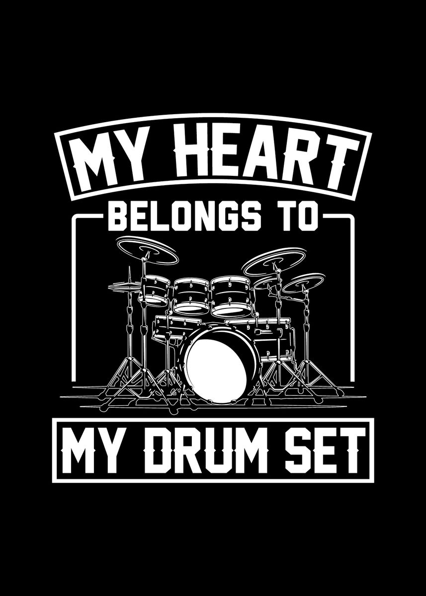 'Drumming Drum Set Drummer' Poster, picture, metal print, paint by TW ...