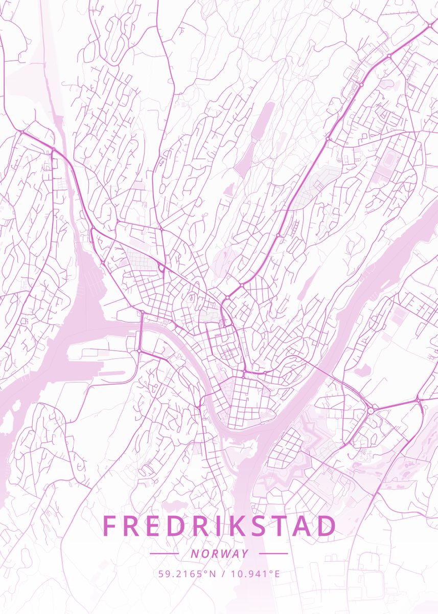 'Fredrikstad Norway' Poster, picture, metal print, paint by Designer ...