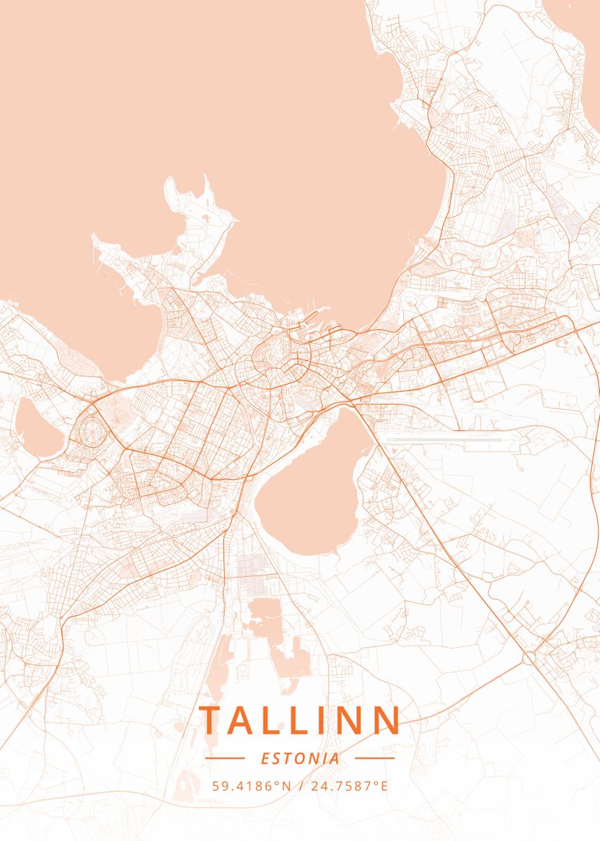'Tallinn Estonia' Poster, picture, metal print, paint by Designer Map ...