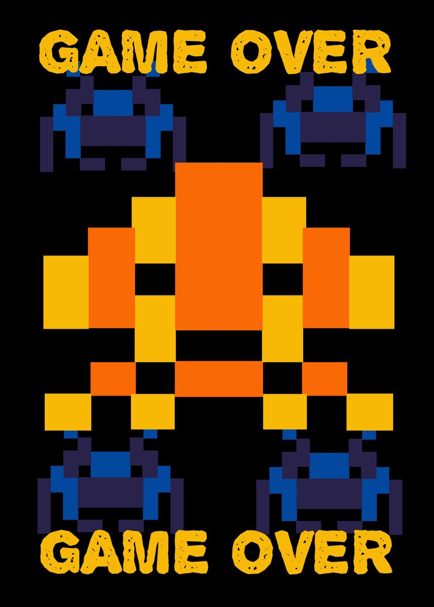 'retro pixel gaming' Poster, picture, metal print, paint by Mshel Tyan ...